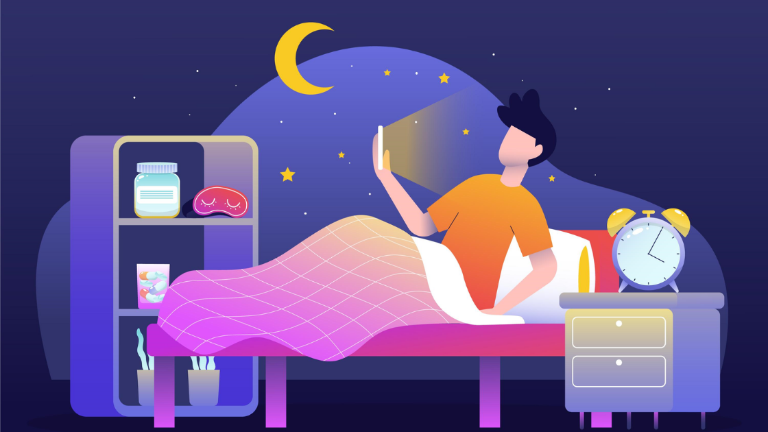 Phone In Bed Cartoon